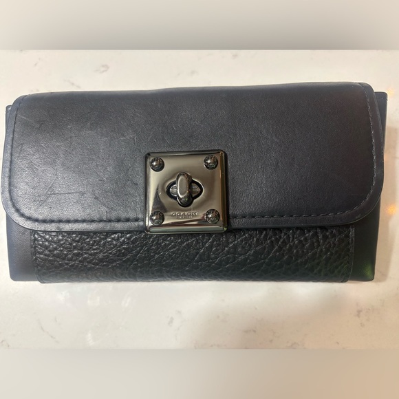 Coach | Bags | Coach Drifter Black Leather Wallet | Poshmark